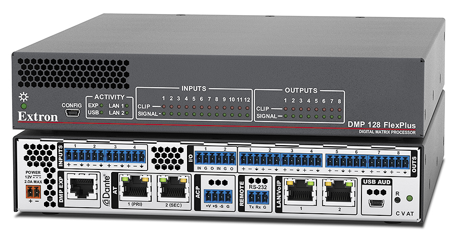 Extron: DMP 128 FlexPlus mit flexiblem DSP für Dante-Systeme jetzt ...